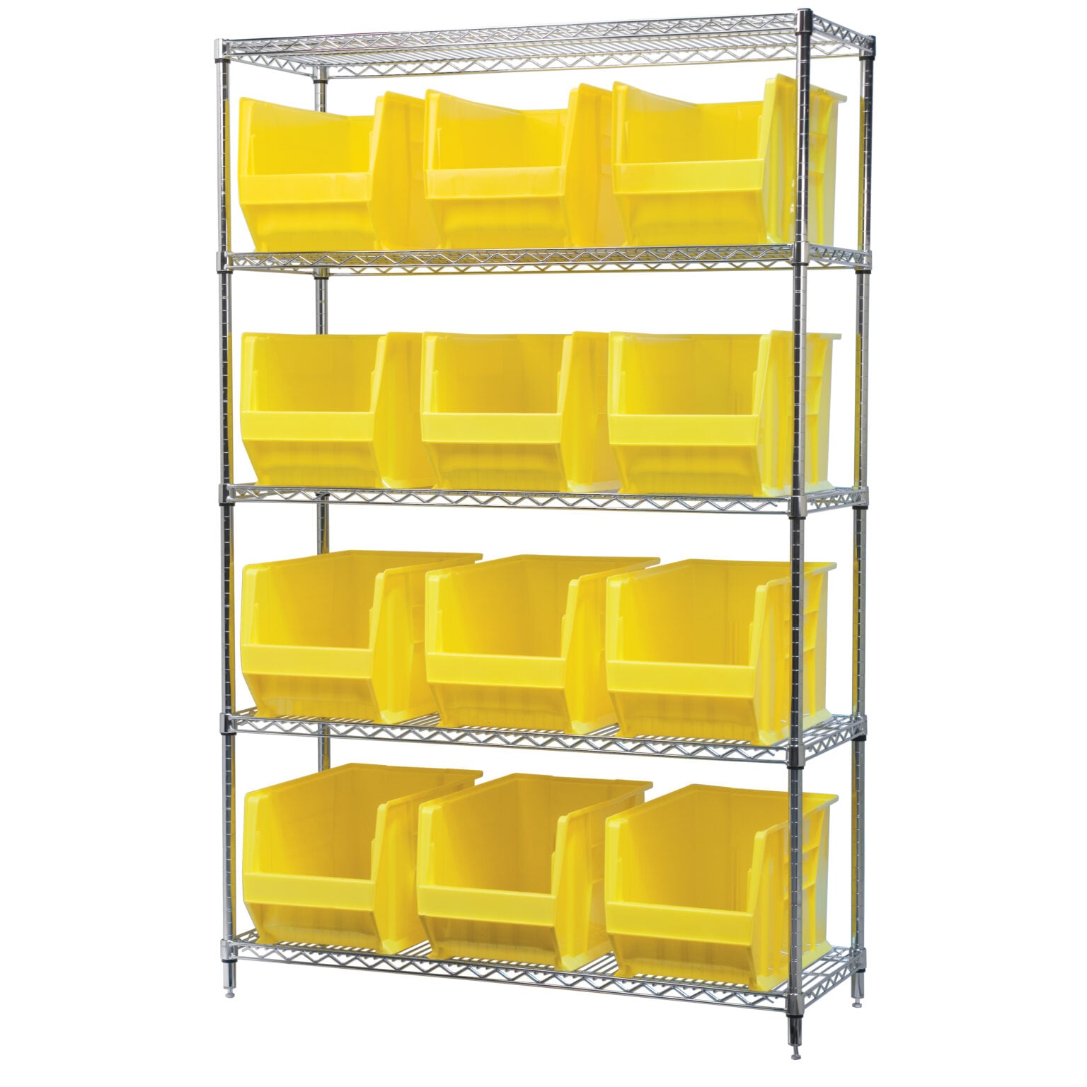 Wire Shelving, 5 Shelves w/ 12 Super-Size AkroBins - AWS184830282 ...
